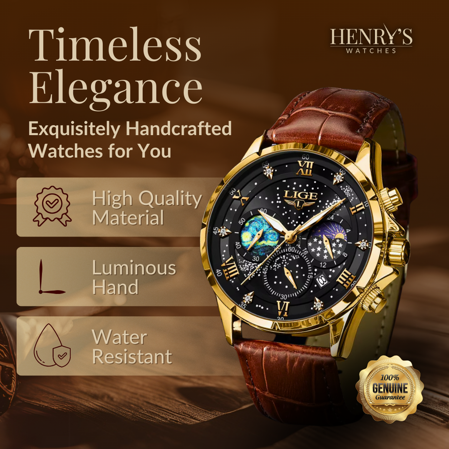 Elegant Moonphase Watch – Henry's Watches