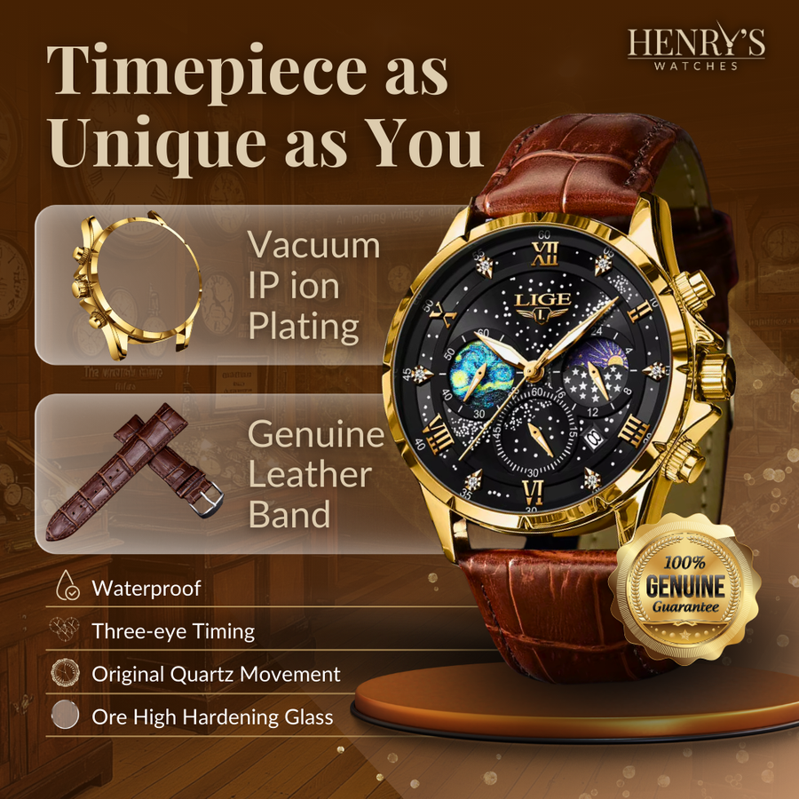 Elegant Moonphase Watch – Henry's Watches
