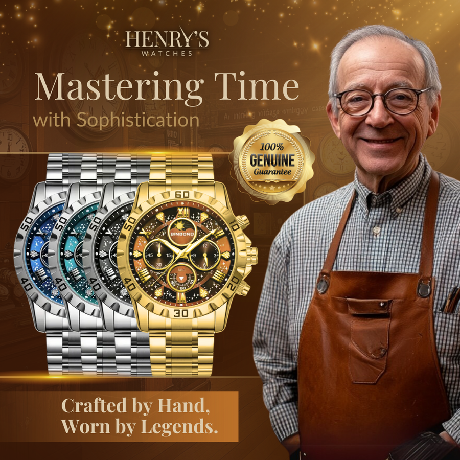 Luxury Chronograph Watch with Metal Band – Henry's Watches