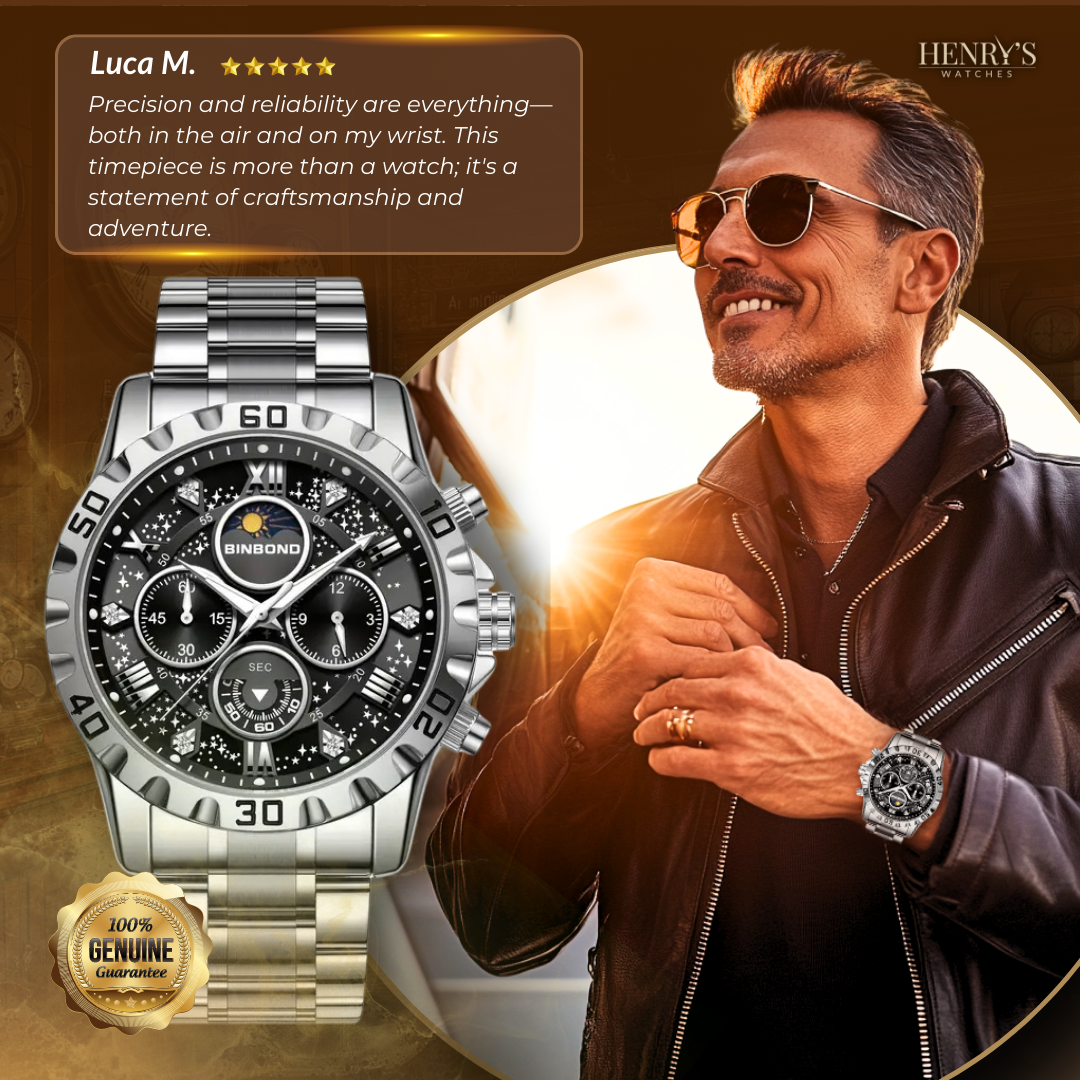 Luxury Chronograph Watch with Metal Band – Henry's Watches