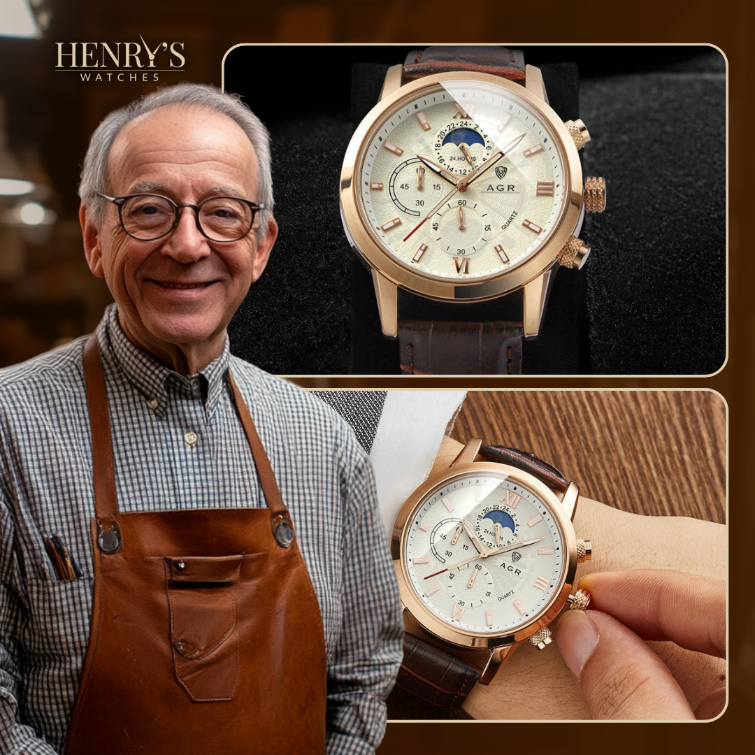 Luxury Leather Quartz Watch – Henry's Watches