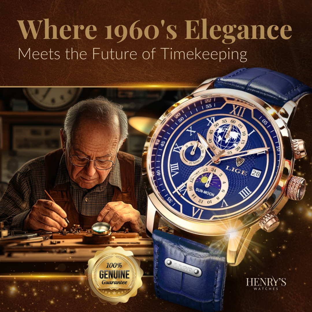 Premium Leather Band Chronograph Watch – Henry's Watches