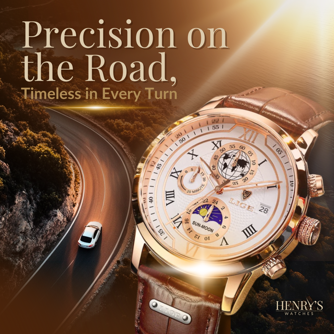 Premium Leather Band Chronograph Watch – Henry's Watches