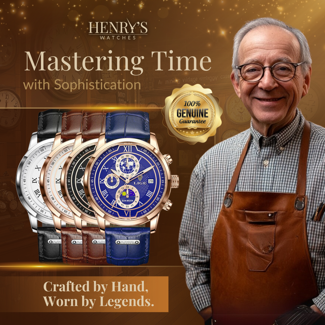 Premium Leather Band Chronograph Watch – Henry's Watches