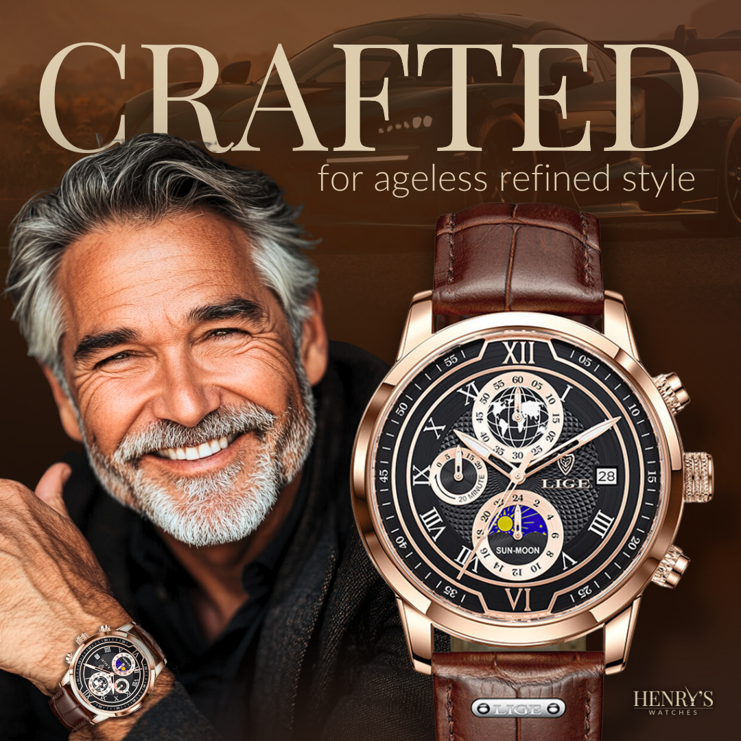 Premium Leather Band Chronograph Watch – Henry's Watches