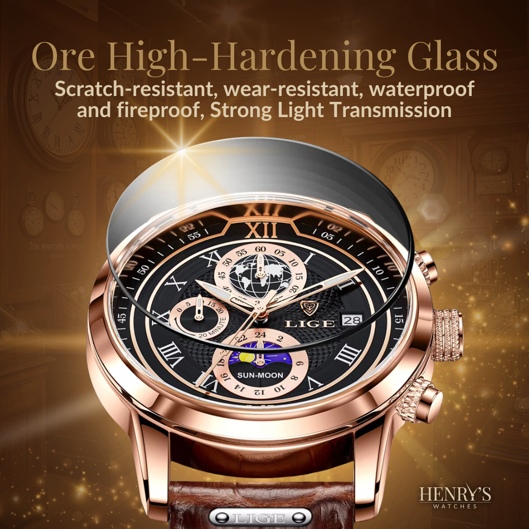 Premium Leather Band Chronograph Watch – Henry's Watches