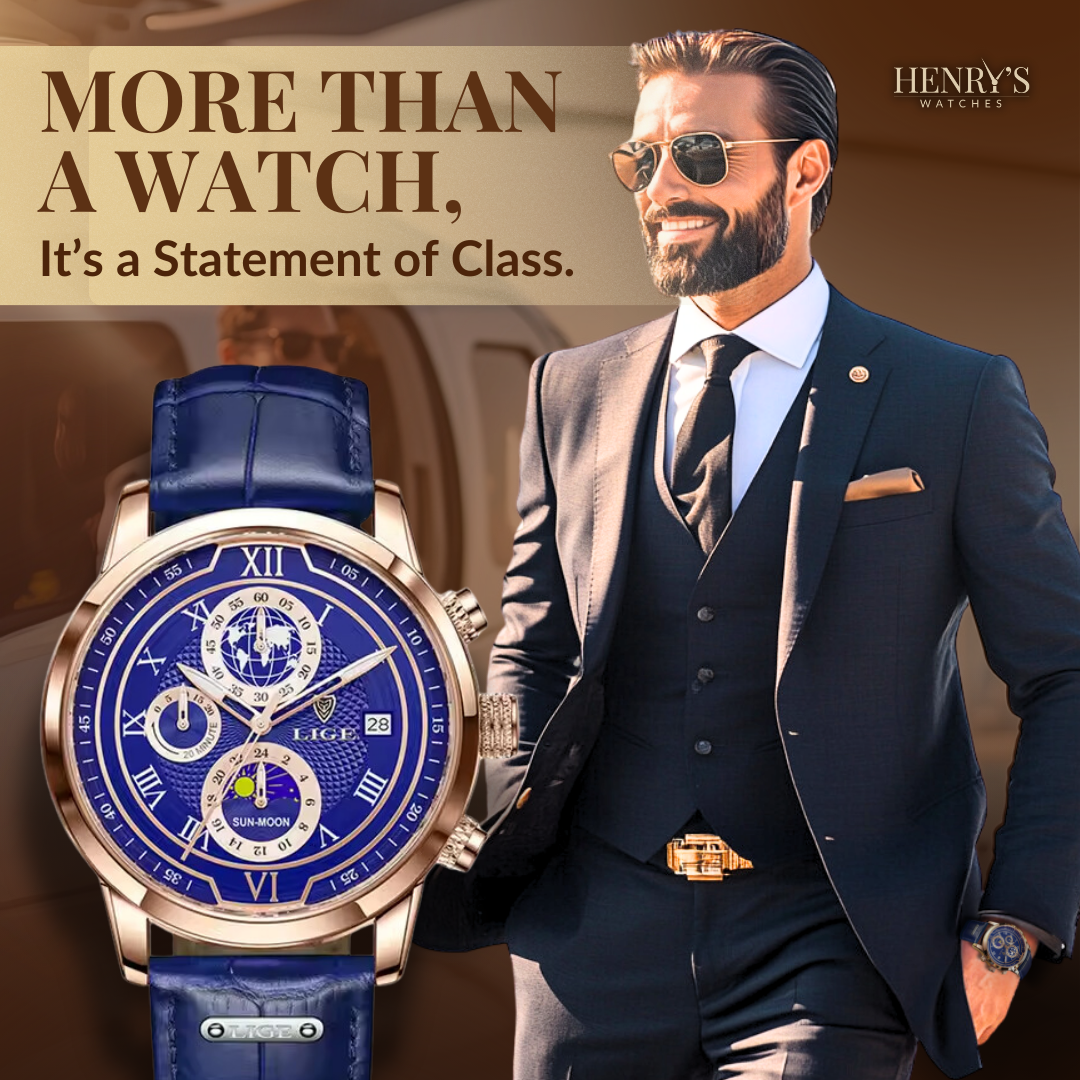 Premium Leather Band Chronograph Watch – Henry's Watches