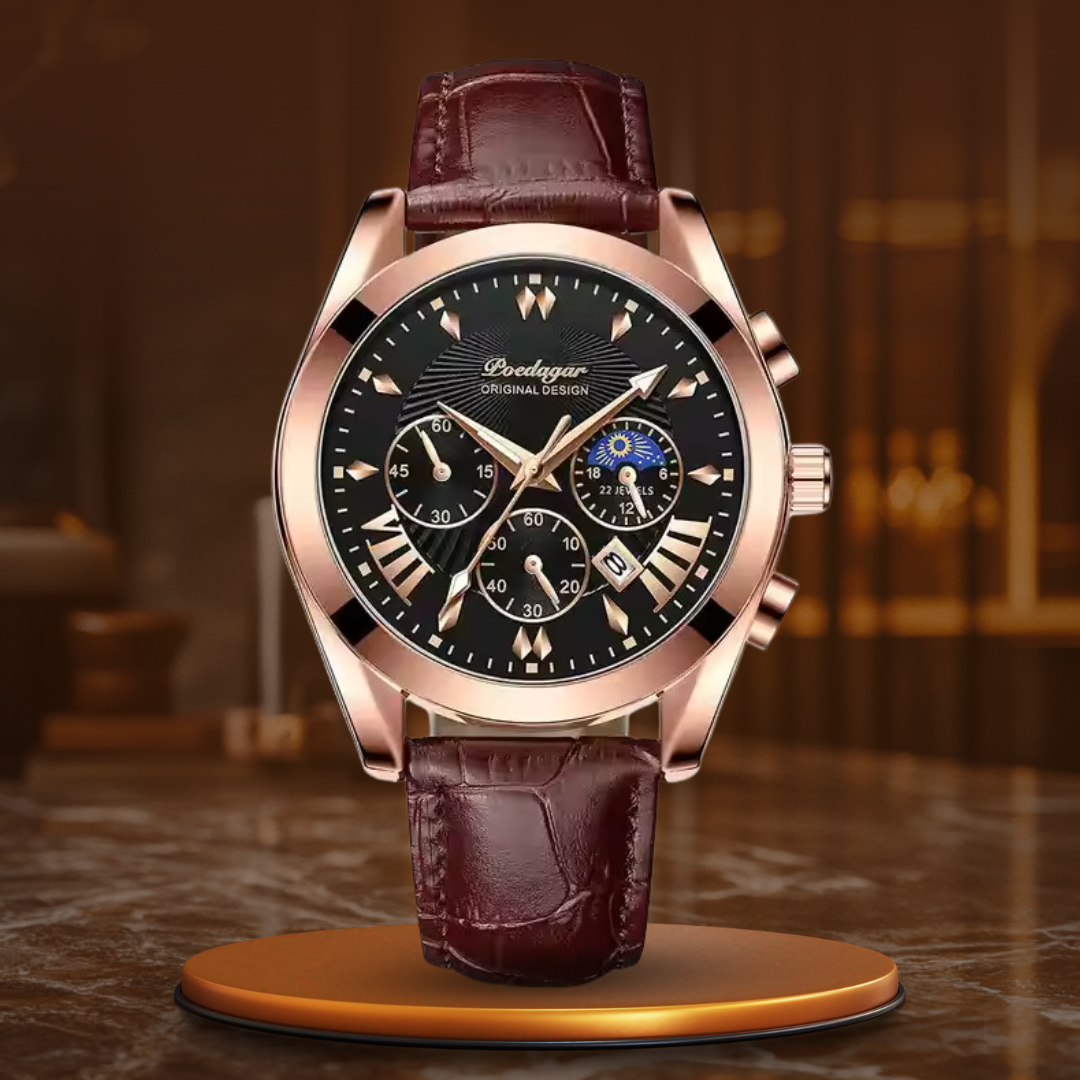 Sleek Leather Band Luxury Watch – Henry's Watches