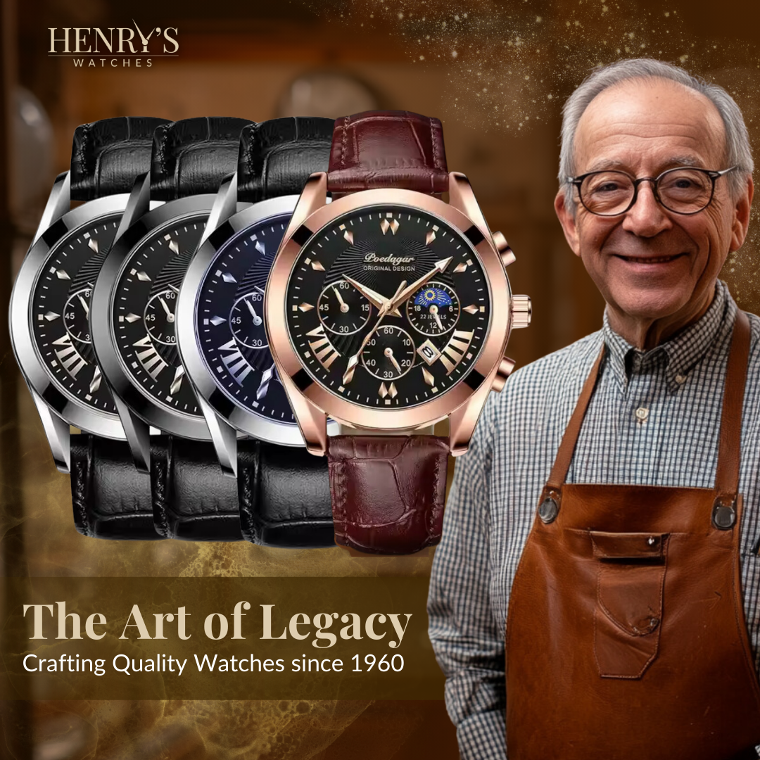 Sleek Leather Band Luxury Watch – Henry's Watches