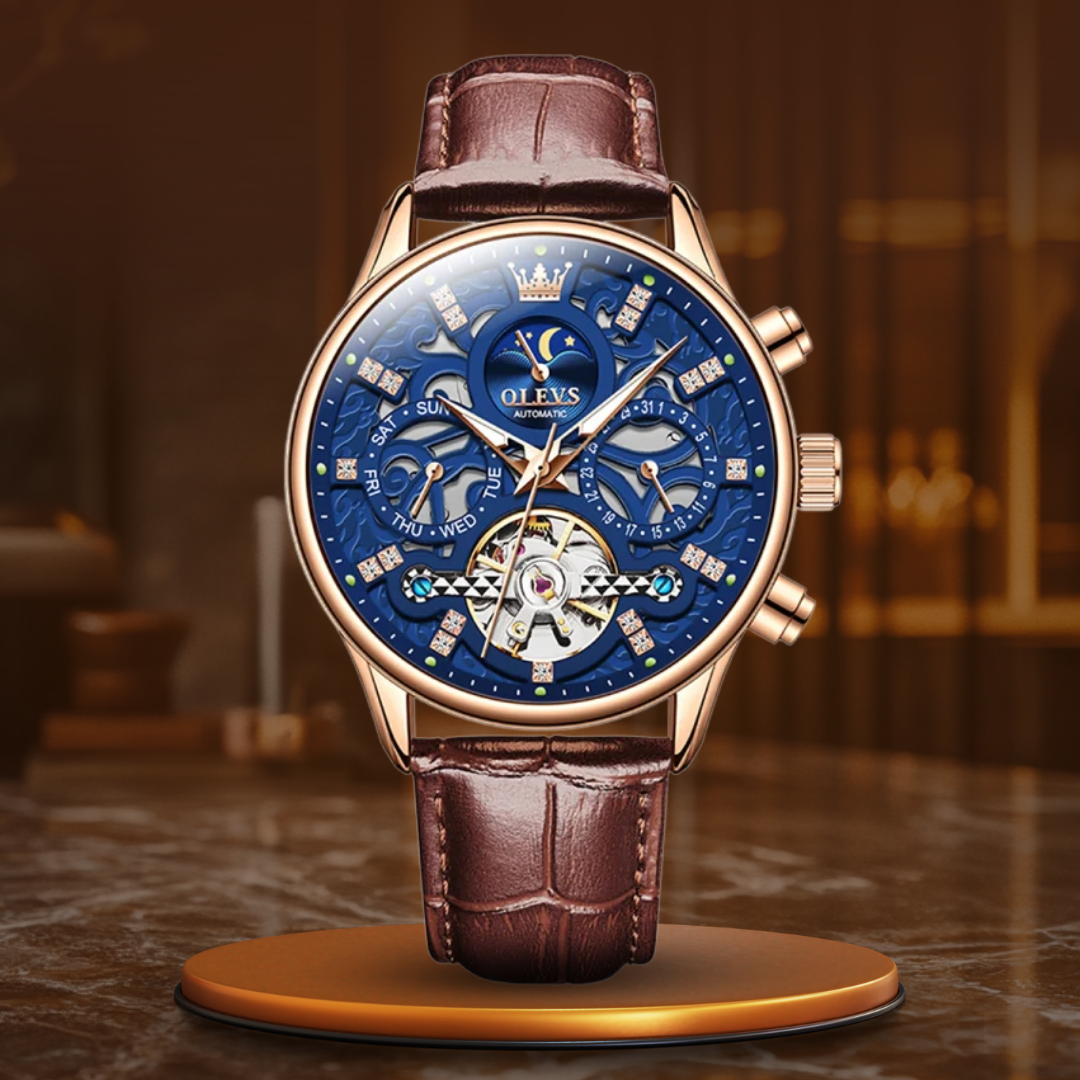 Mechanical Automatic Watch with Leather Band – Henry's Watches